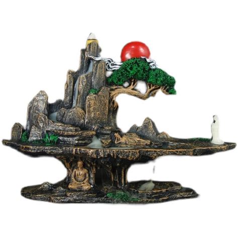 Ancient Buddha Under Pipal Tree Style Incense Cone Burner Holder Home