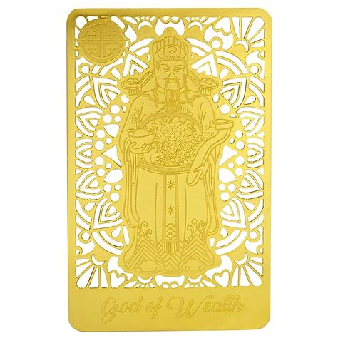 God Of Wealth Gold Talisman Card
