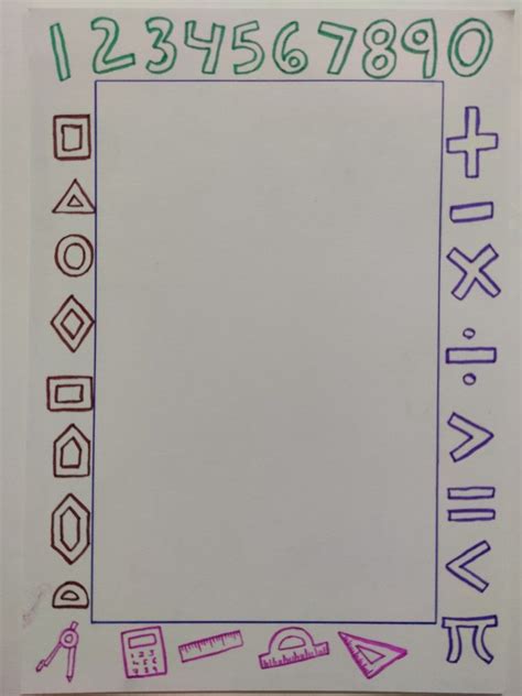 Border Design For Maths Project Math Design Math Projects Elementary Math Projects