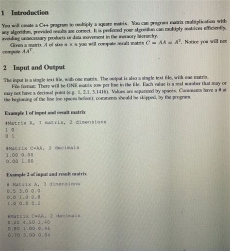 Solved You Will Create A C Program To Multiply A Square