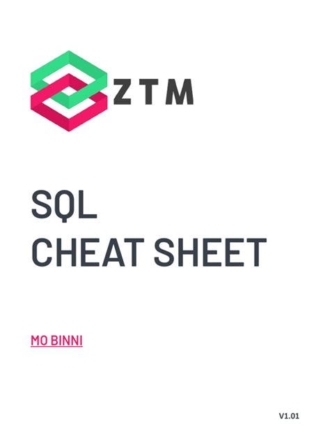 Sql Cheatsheet Zero To Mastery V101 Pdf Pdf Relational Database Database Index