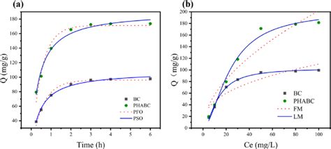 A Nonlinear Pfo And Pso Kinetic Models And B Lm And Fm Models Download Scientific Diagram