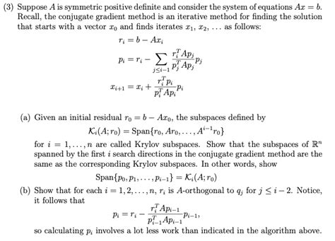 Suppose A Is Symmetric Positive Definite And Chegg Com