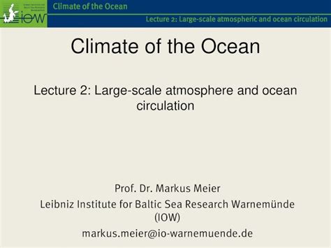 Pdf Lecture 2 Large Scale Atmospheric And Ocean Circulation Klima … · Temperature
