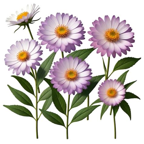 Aster Vector Set White Background Isolated A High Premium Ai