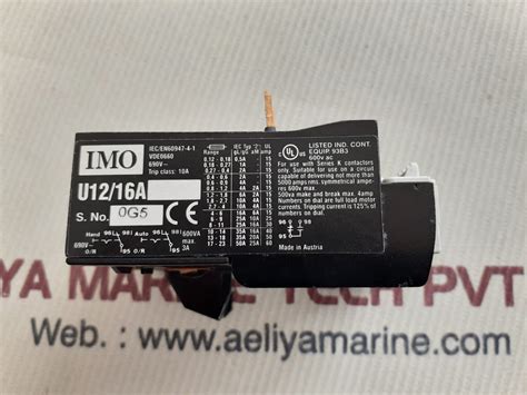 Imo U12 16a 9 Thermal Overload Relay Aeliya Marine Tech