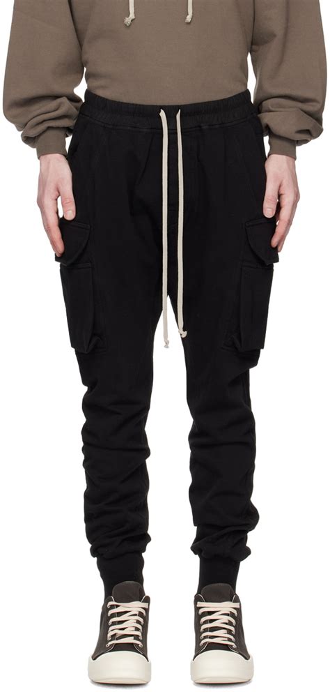 Rick Owens Drkshdw Black Mastodon Cut Cargo Pants Rick Owens Drkshdw