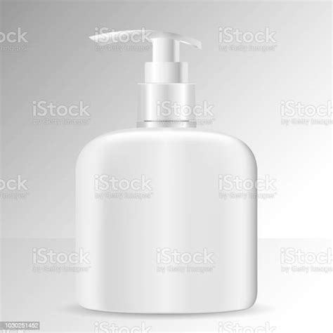 흰색 바탕에 현실적인 화장품 병입니다 크림 스프 거품이 인 다 샴푸 접착제에 대 한 펌프 디스펜서와 화장품 패키지 브랜드 서식 파일에 대 한 조롱 벡터 일러스트입니다 3차원