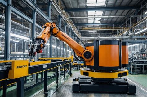 Factory Automation With Robotics For Seamless Production Management Premium Ai Generated Image