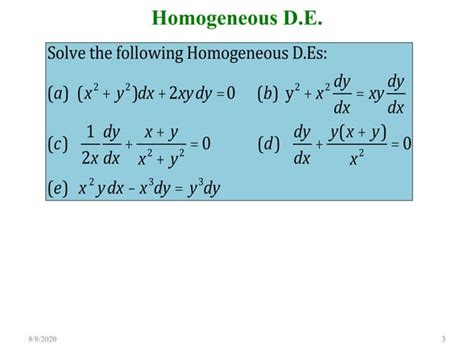 Homogeneous Equation All Math Solved Pptx Physics Science Homogeneous Equation All Math Solved Pptx Physics Science