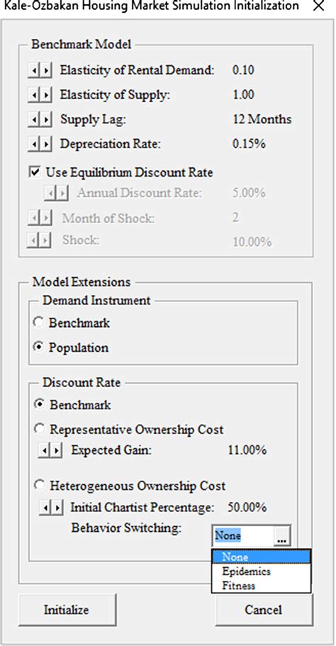 The User Interface Dialogs Of The Simulation Used In Initialization