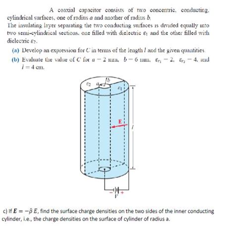 Solved A Coaxial Capacitor Consists Of Two Concentric