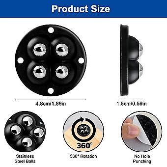 Self Adhesive 8 Pieces Ball Caster 360 Degree Mini Caster Self