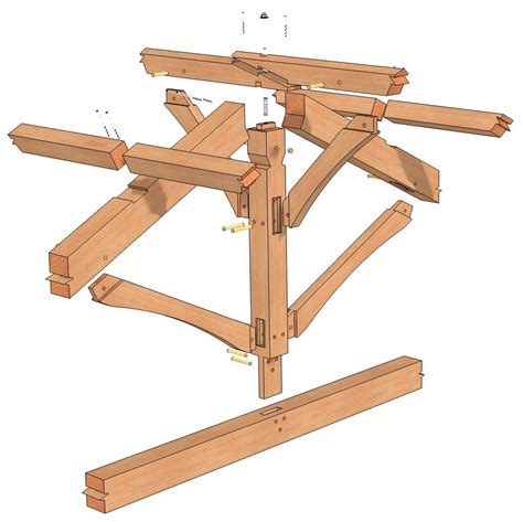 King Post Assembly Timber Frame Building Timber Frame Joints Timber