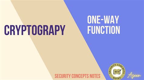 One Way Function Cryptography Youtube
