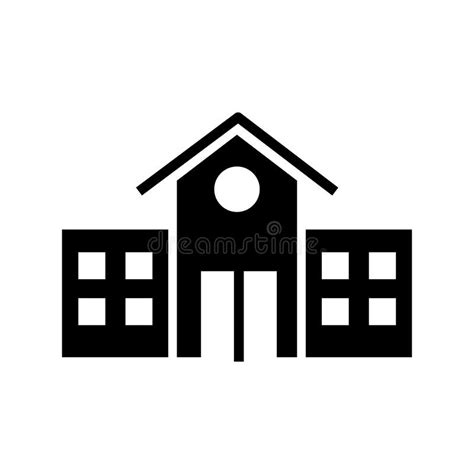 School Building Icon Vector Design Template In White Background Stock Illustration