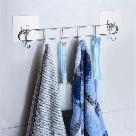 Badu Bg Монтирани на стена държачи за висящи стелажи без пробиви Пластмаса от неръждаема стомана