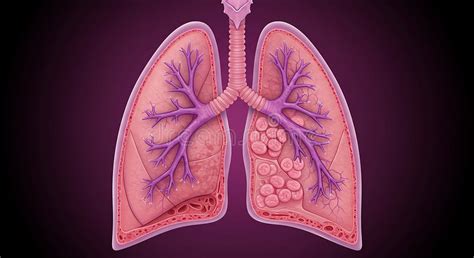 Lung Cancer Tumor Illustration Pulmonary Disease And Bronchial