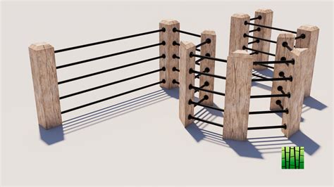 3d Model Wood Railings Railclone Vr Ar Low Poly Cgtrader