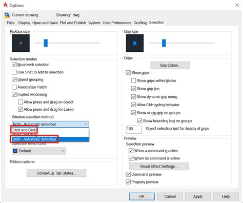 Clicking Once On The Canvas Does Not Bring Up The Selection Window In
