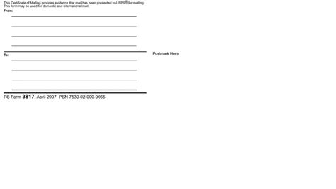 Usps Form 3817 ≡ Fill Out Printable Pdf Forms Online