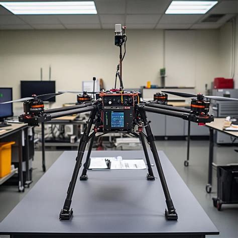 A Drone Undergoing Testing For New Capabilities And Advanced Features In A Lab Premium Ai A Drone Undergoing Testing For New Capabilities And Advanced Features In A Lab Premium Ai