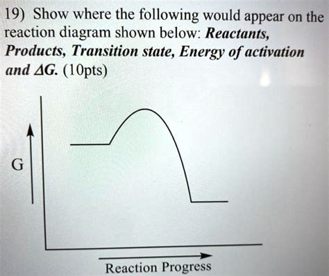 Solved 19 Show Where The Following Would Appear On The Reaction Diagram Shown Below Reactants
