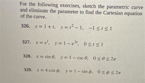 Solved For The Following Exercises Sketch The Parametric