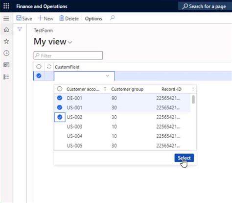 D365 F And O X Code Multi Select Lookup On Form Using X