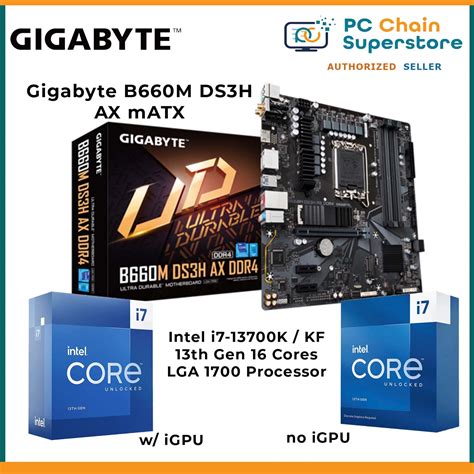 Bundle Intel I7 13700k I7 13700kf 13th Gen 16 Cores 5 4ghz Lga1700 Processor Gigabyte