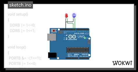 Registre Diody Wokwi ESP32 STM32 Arduino Simulator