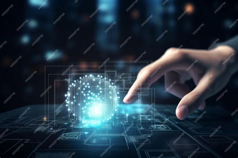 Premium Photo A Persons Hand Is Pressing A Button On A Touch Screen With A Digital Display Of