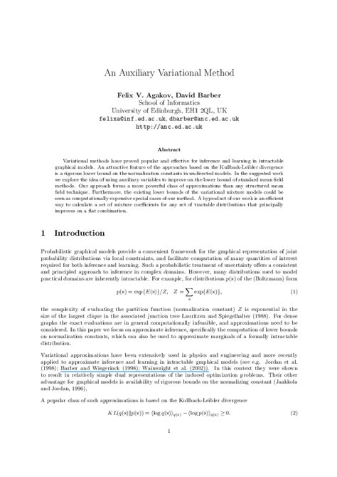 Pdf An Auxiliary Variational Method