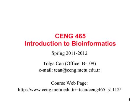 Introduction To Bioinformatics Docsity