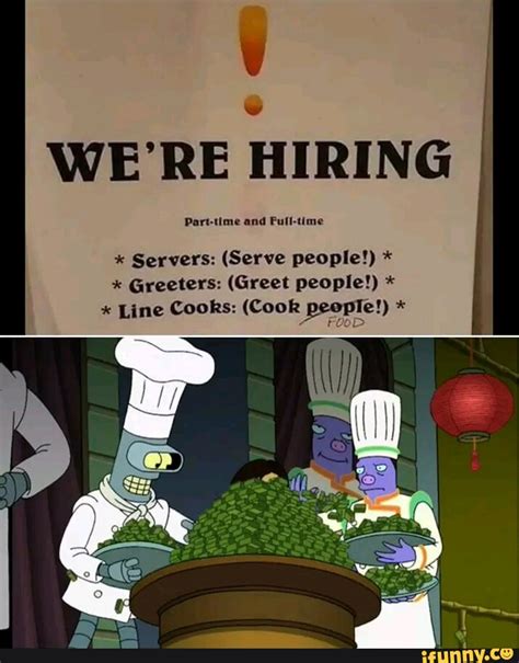 Were Hiring Part Time And Pull Time Servers Serve People