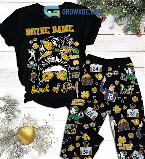Notre Dame Fighting Irish Kind Of Girl Fleece Pajamas Set Hearthtops