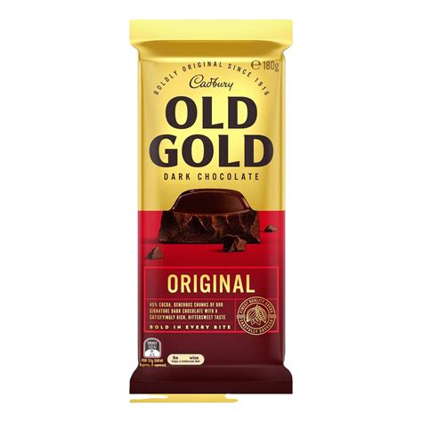 Cadbury Old Gold Original Dark Chocolate Block 180g Camperdown Cellars