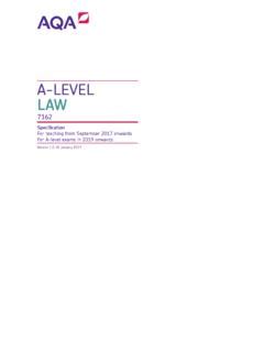A Level Law Specification Specification For First A Level Law Specification Specification