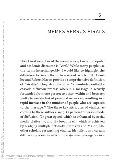 Memes Versus Virals Memes In Digital Culture By Limor Shifman Pdf Meme Viral Video