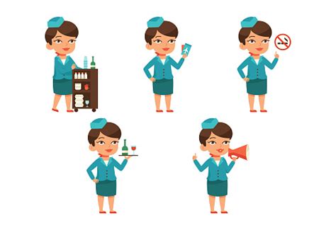 ชุดพนักงานต้อนรับเข็นรถเข็นถือตั๋วถาดโทรโข่งไม่แสดงป้ายสูบบุหรี่ ภาพประกอบสต็อก ดาวน์โหลดรูป