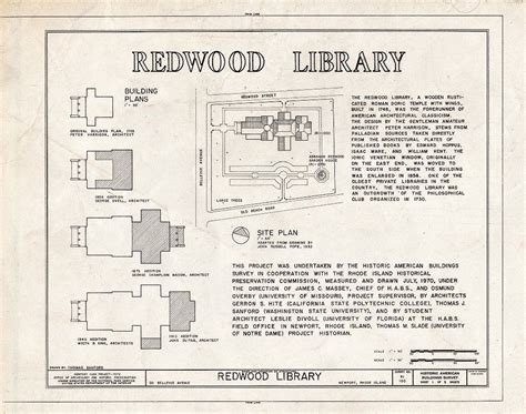 Blueprint Habs Ri3 Newp15 Sheet 1 Of 5 Redwood Library 50
