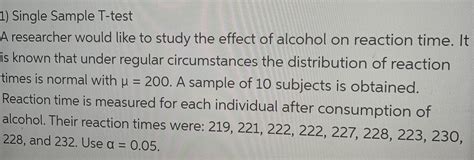 Answered 1 Single Sample T Test A Researcher Would Like To Study The