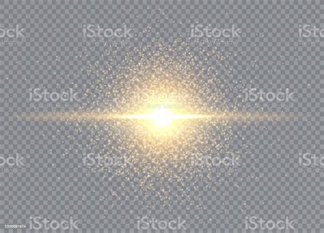 Glow Light Effect Explosion Glitter Spark Sun Flash Vector Illustration