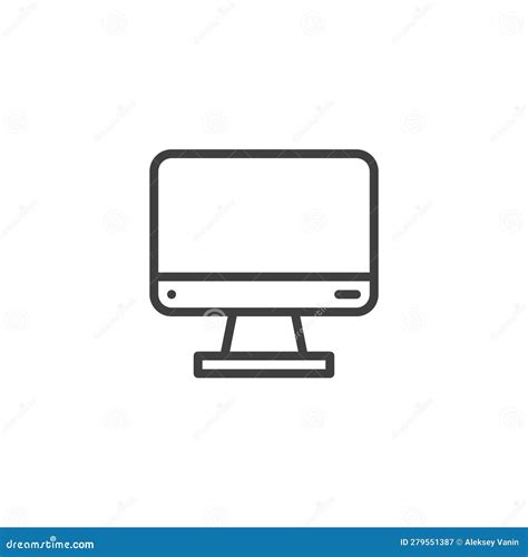 Computer Monitor Line Icon Stock Vector Illustration Of Device 279551387