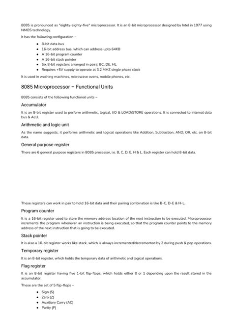 8085 Architecture And Instruction Set Pdf