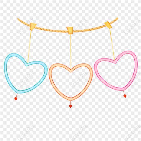 빈티지 수채화 폴라로이드 사진 일러스트 프레임 심장 모양 하트연필저장 Png 일러스트 무료 다운로드 Lovepik