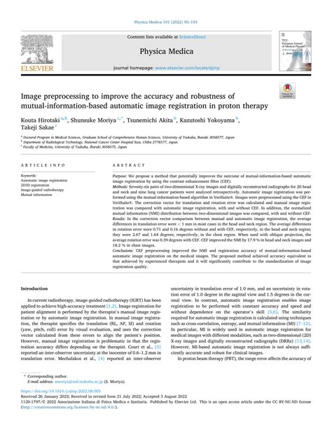 Pdf Image Preprocessing To Improve The Accuracy And Robustness Of Mutual Information Based