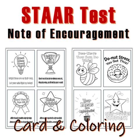 Staar Test Encouragement Staar Notes Of Encouragement Coloring Cards