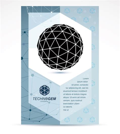 Premium Vector New Technology Theme Booklet Cover Design Front Page Abstract Geometric 3d