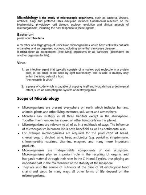Scope Of Microbiology Pdf Microorganism Archaea